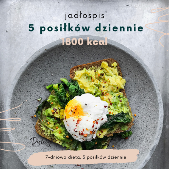 roksana psychodietetyk > JADŁOSPIS 5 POSIŁKÓW DZIENNIE 1800 KCAL (7-DNI)